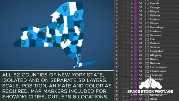 New York Map Animation - After Effects Template