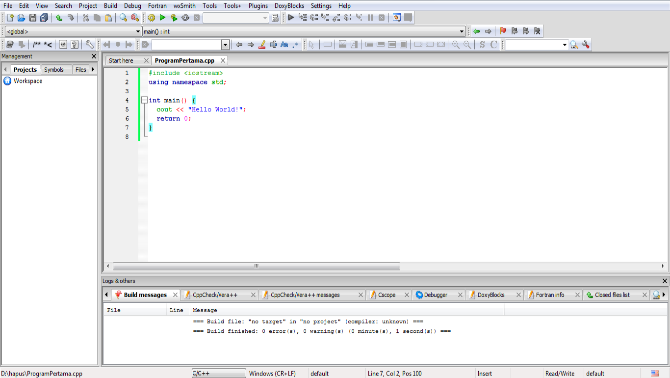 Persiapan IDE (CodeBlocks) - Belajar C++ 1 - filesop.com