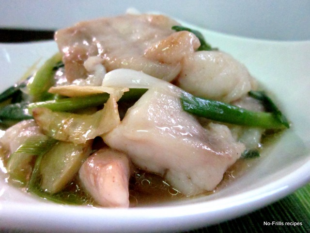 Fish fillet with ginger & scallions
