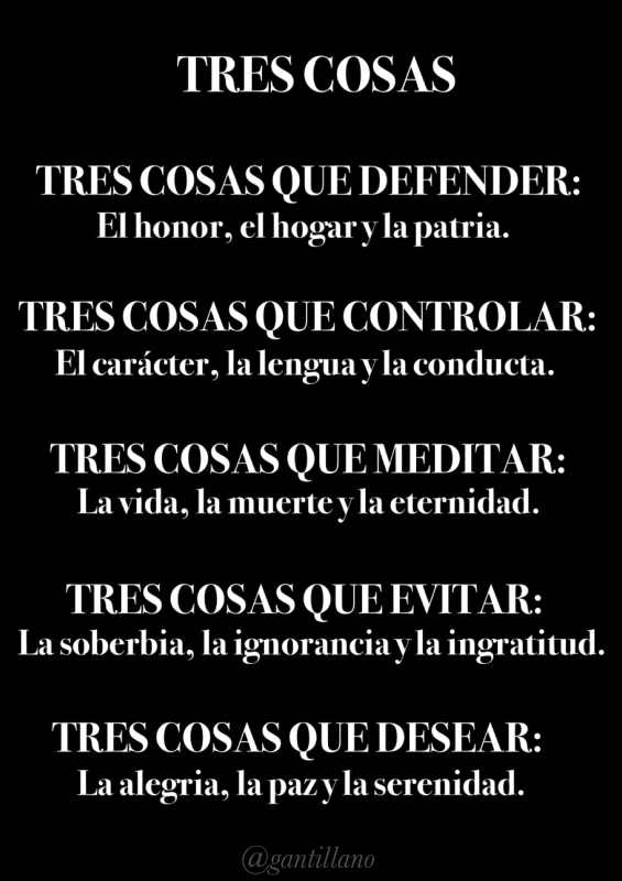 G A N T I L L A N O: TRES COSAS