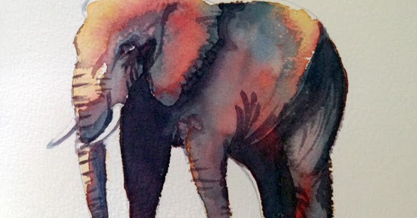 Elephant watercolor practice