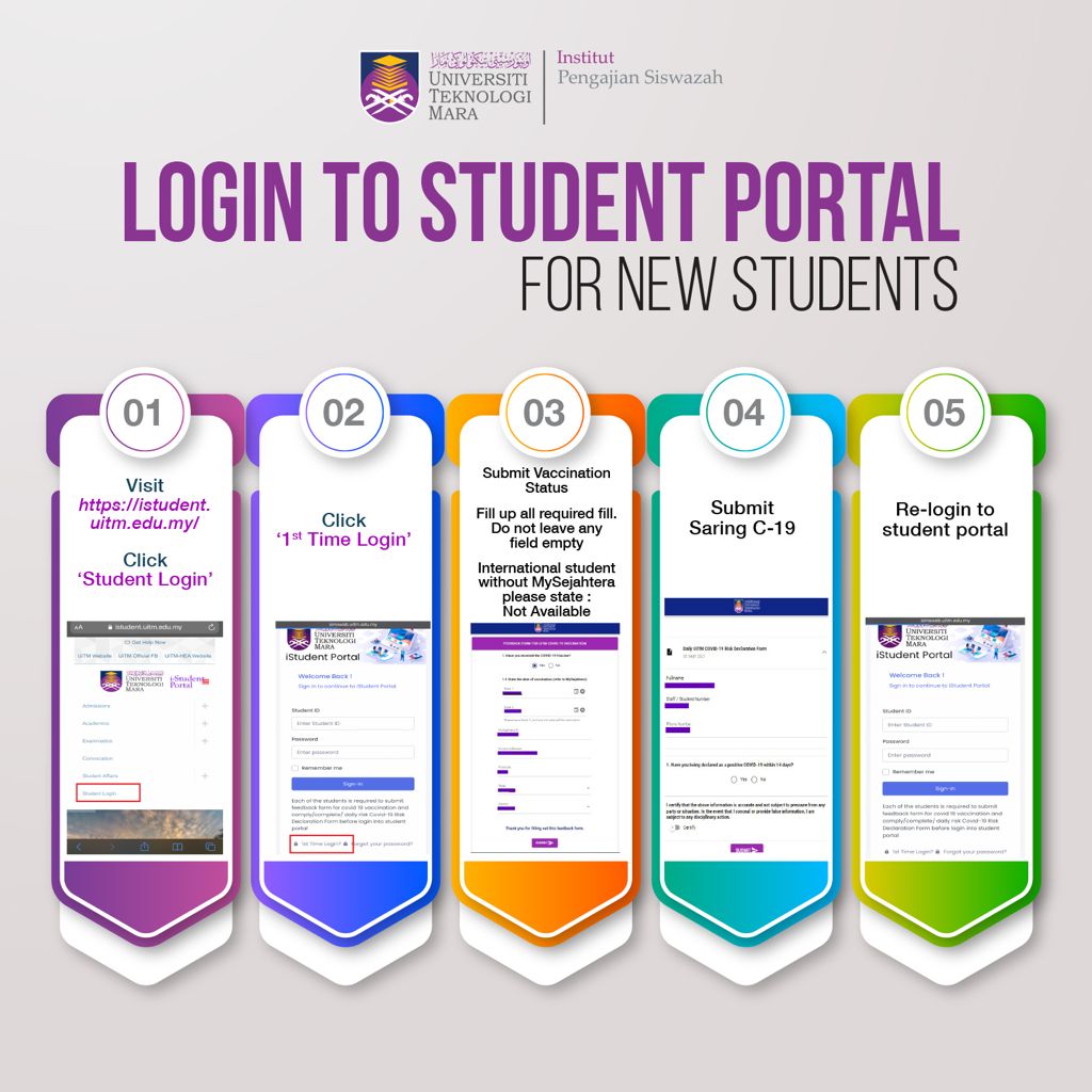 POSTGRADUATE PROGRAMME: LOGIN TO STUDENT PORTAL FOR NEW STUDENTS