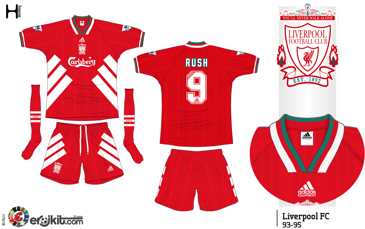 Kit Design, by eroj: 1993-96 Liverpool Home