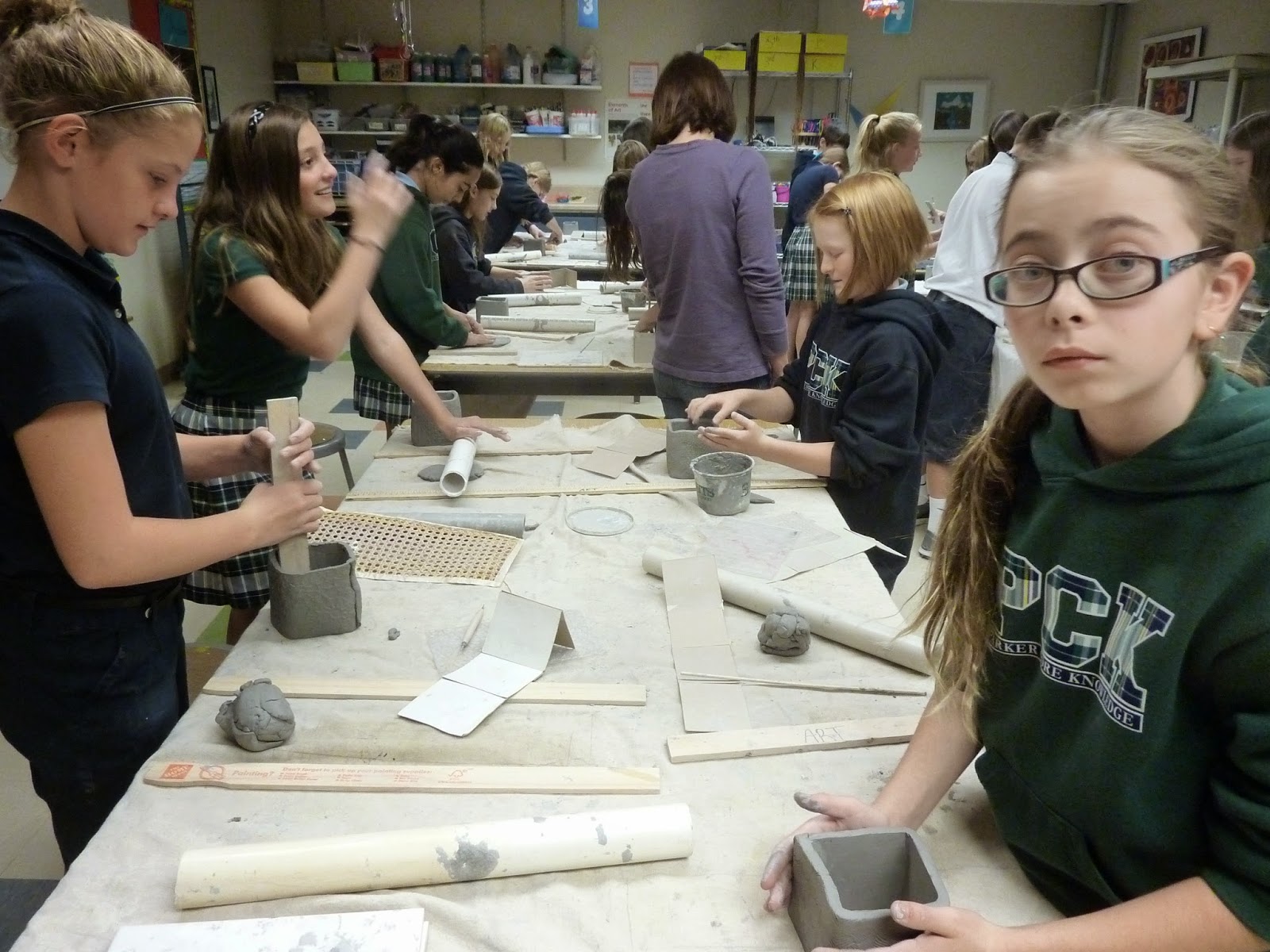 P. C. K. Art Room : Clay Slab Building in 6th Grade