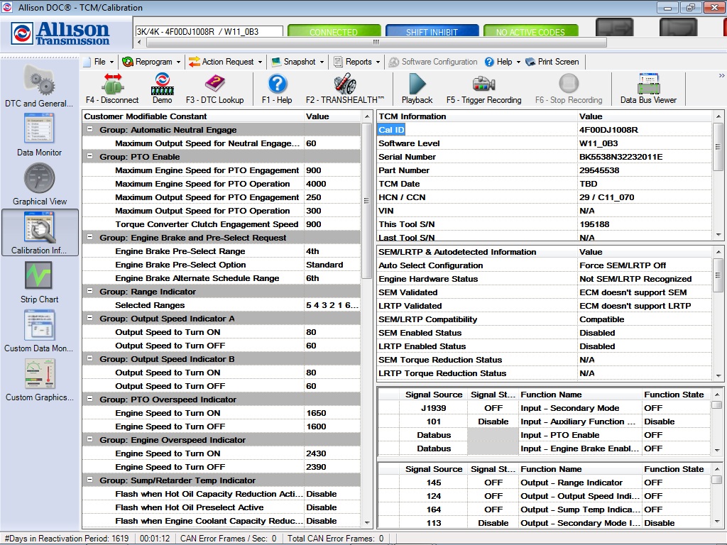 Calibration Information on ALLISON DOC Software (ALLISON Transmission ...