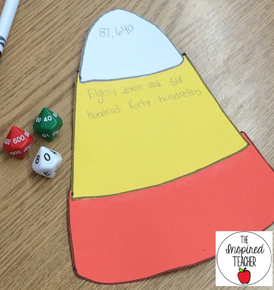 The Inspired Teacher: Candy Corn Decimals