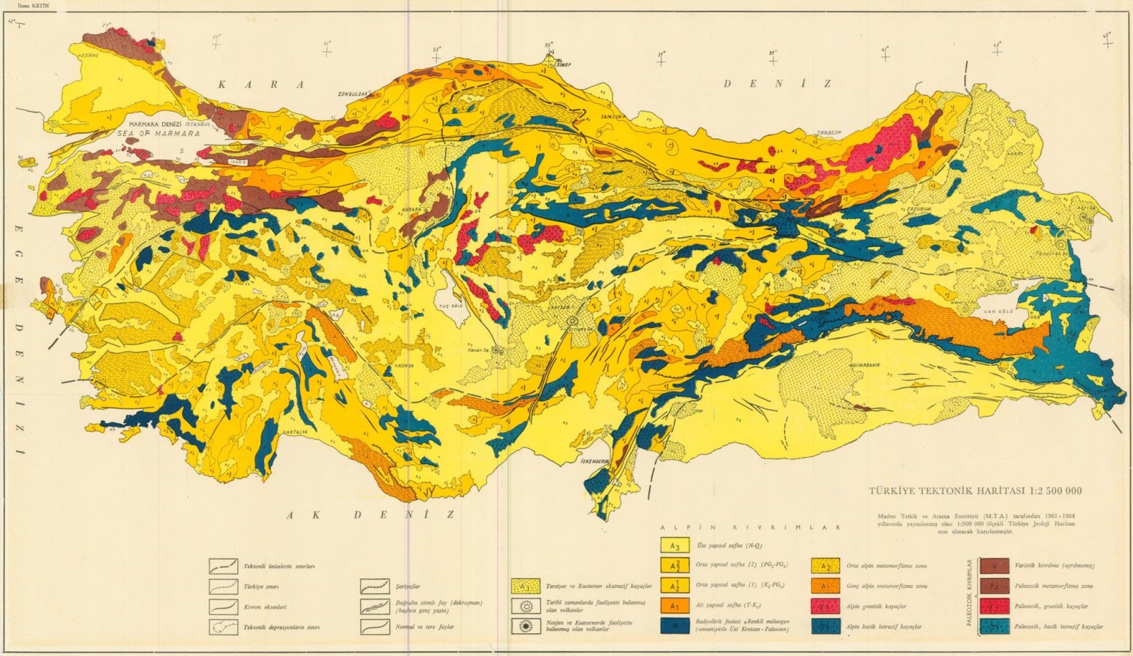 Tectonic map of Turkey | Old New Maps
