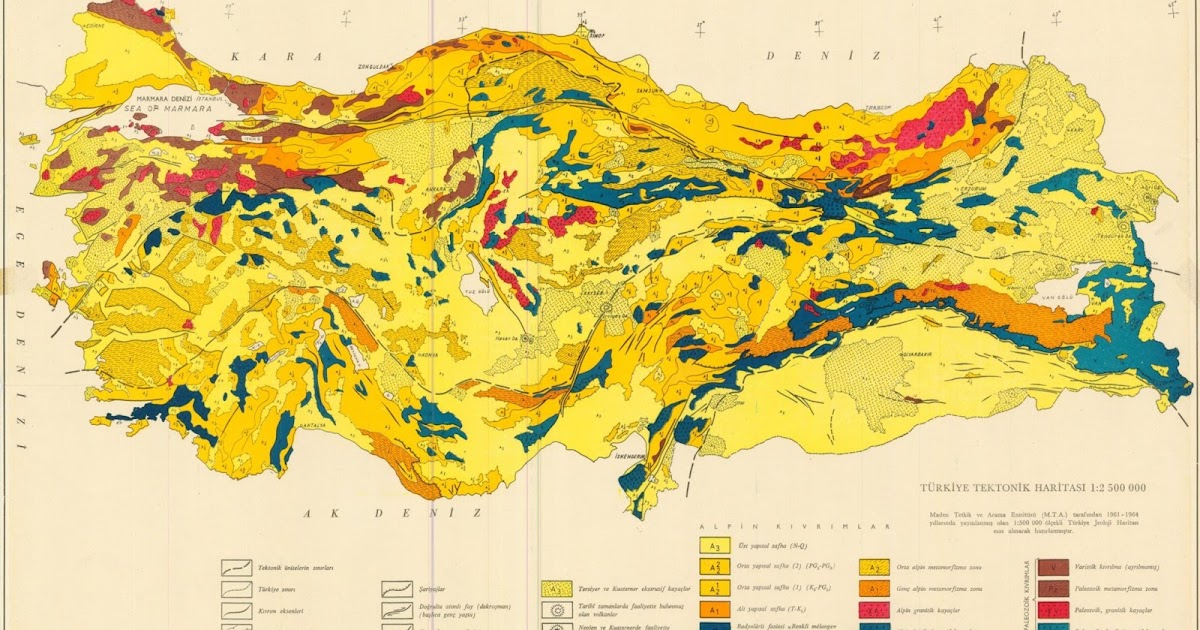 Tectonic map of Turkey | Old New Maps