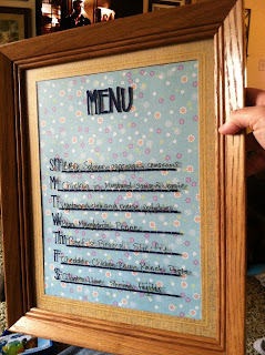 A Military Wife's Tale: Vinyl frame Menu Board