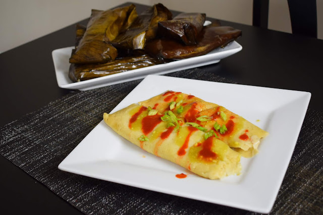 Mexican Green And Red Tamales In Banana Leaves Easy Cooking With Sandy