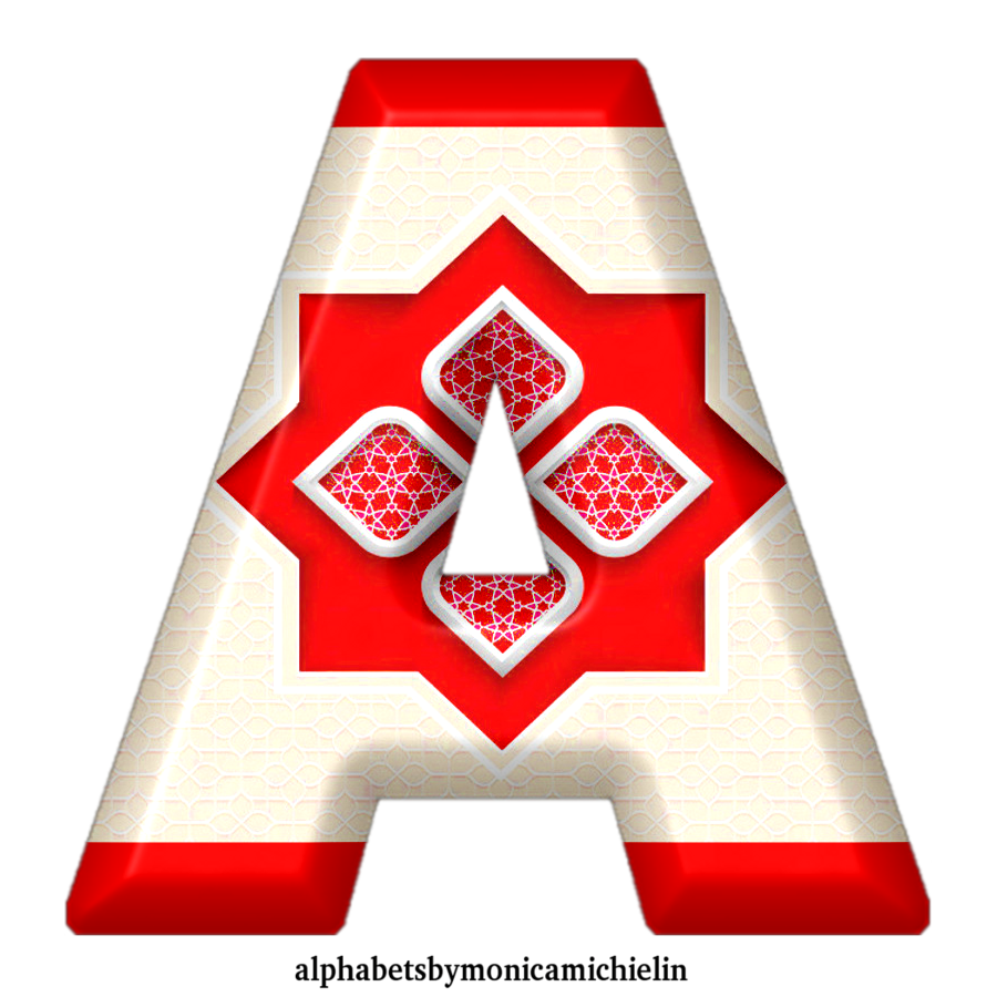 Monica Michielin Alphabets: RED ARABIC DAMASK ALPHABET LETTERS PNG AND ...