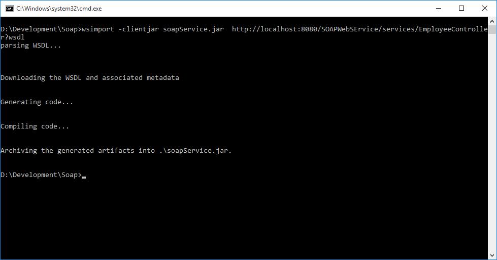 Invoke SOAP web service using Client Jars(wsimport command)