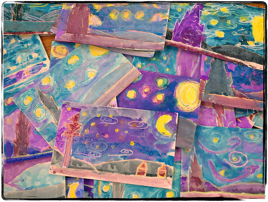 The David Lubin Art Studio: Van Gogh inspired watercolors