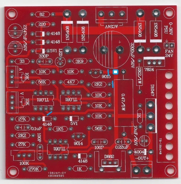 Paul's DIY electronics blog: Tuning a 0..30V DC 0..3A PSU DIY kit