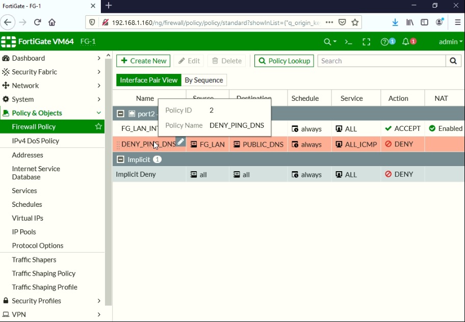 My Cybersecurity Journal: FortiGate Address Object and Firewall Policy