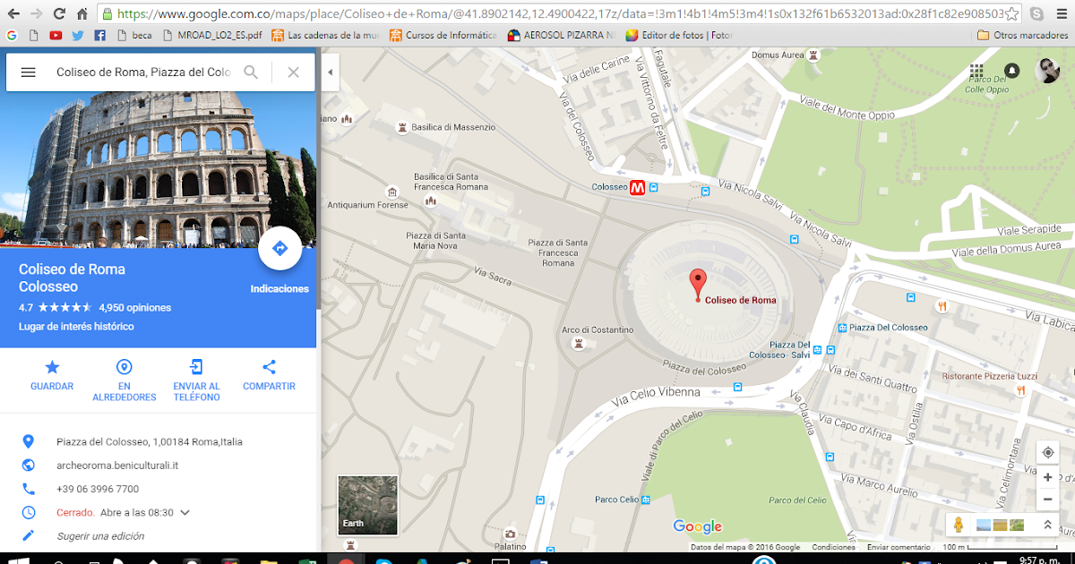 INTERNET BASICO UNAB : EL COLISEO ROMANO- GOOGLE MAPS
