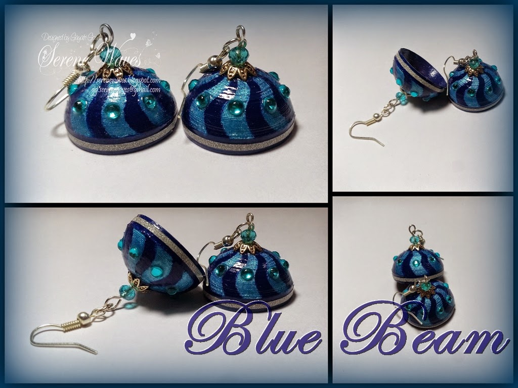 Serene Waves: Blue Beam - Paper Jhumkaa