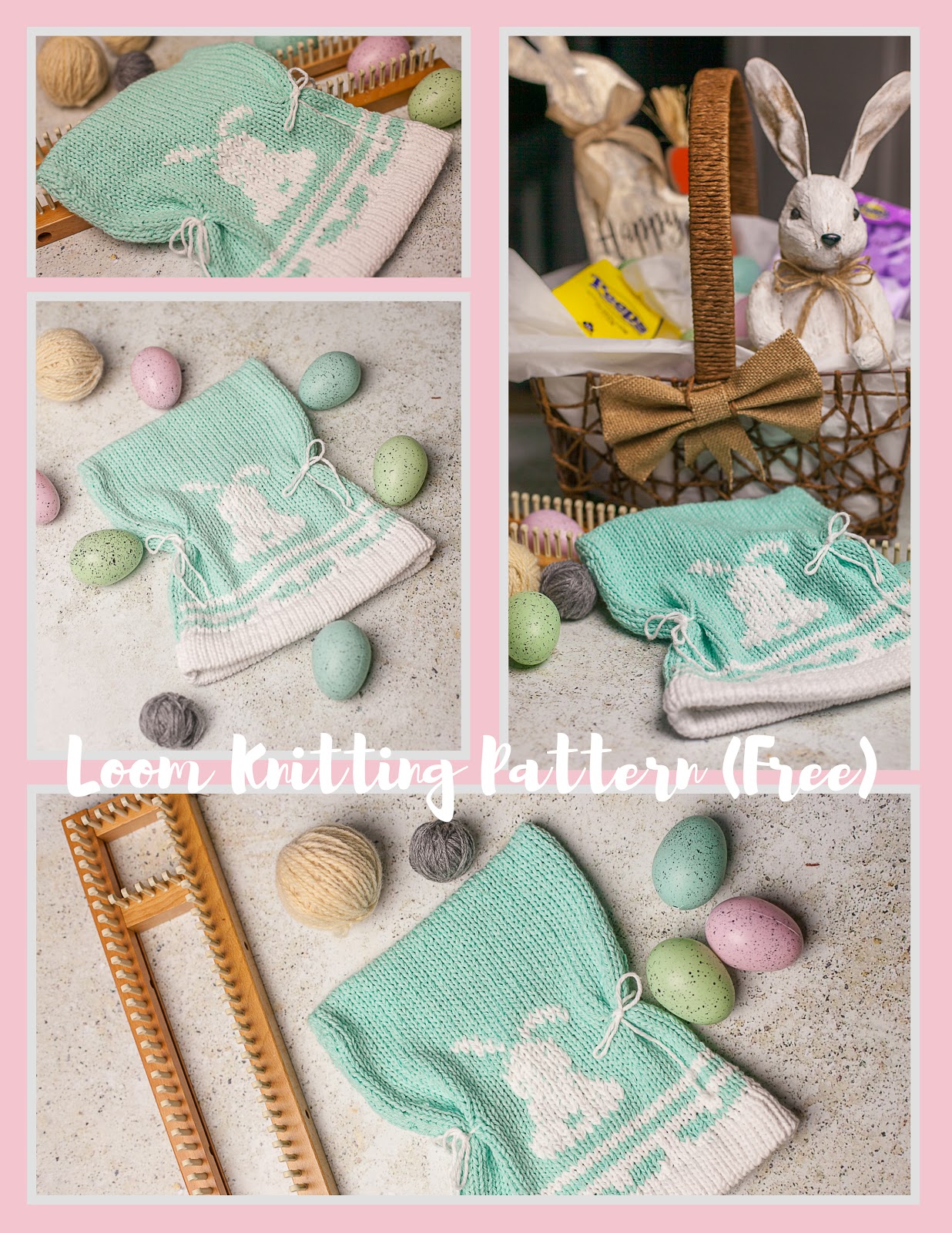 Loom Knit Bunny Cloth & Hat, Free Pattern! | Loom Knitting by This ...