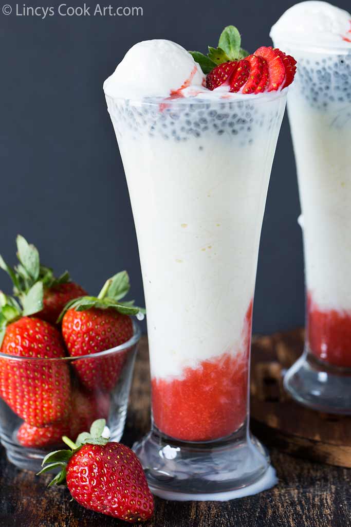 Strawberry Falooda ~ Lincy's Cook Art