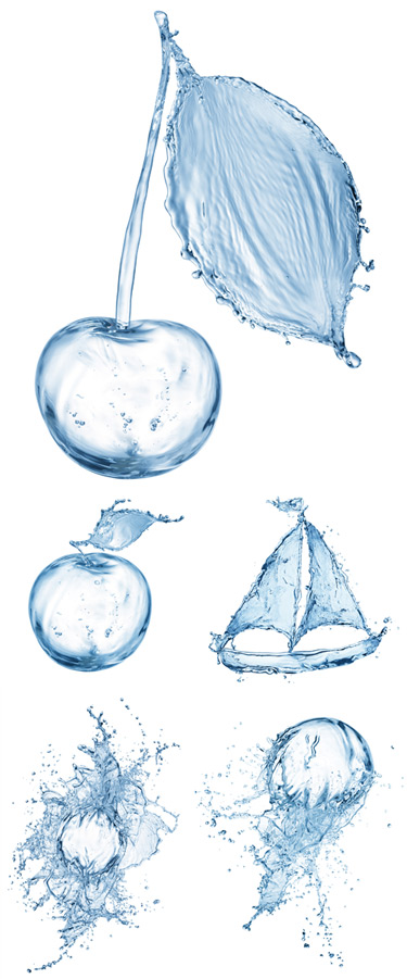 Quality Graphic Resources: Water Splash - Shaped into Objects
