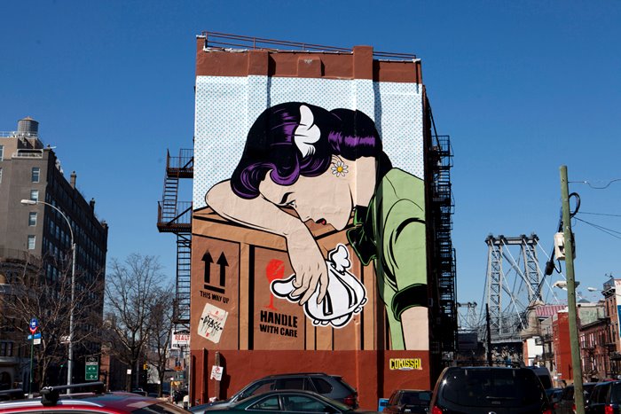 Dface “Handle With Care” New Mural In NYC – StreetArtNews