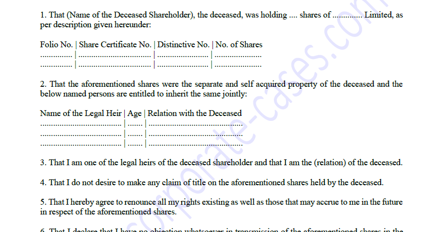 No Objection Certificate For Transmission Of Shares NOC Format no-objection-certificate-for-transmission-of-shares-noc-format