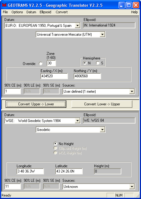 INGENIERIA FORESTAL: Software GeoTrans (Geographic Translator)