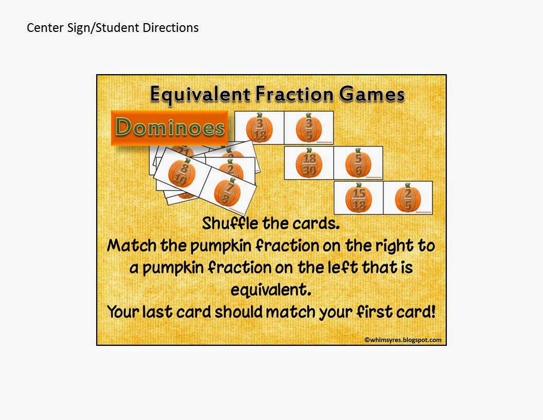 Whimsy Resources: Pumpkin Fraction Dominoes