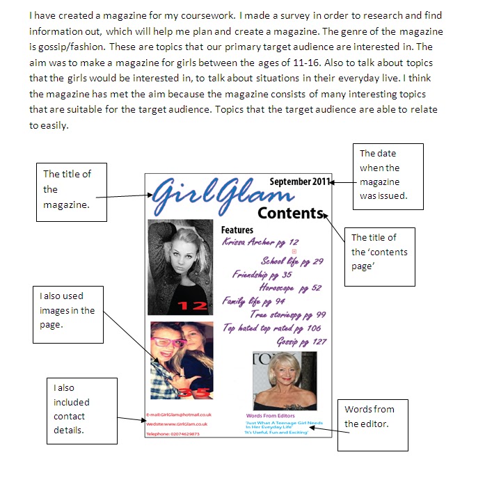 GCSE Media Studies: Magazine evaluation