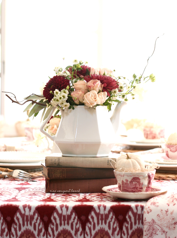ciao! newport beach: an autumn tea party in red & white