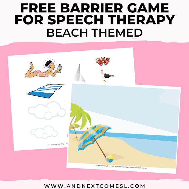 Free Printable Beach Barrier Game for Speech Therapy | And Next Comes L ...