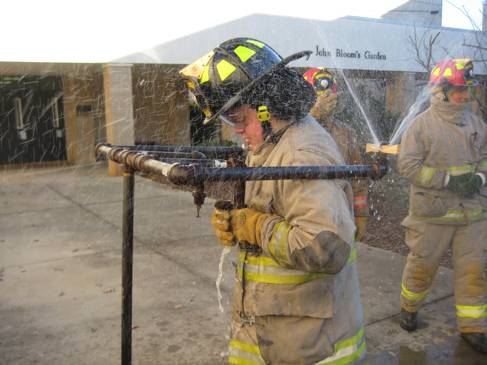Concord High School Fire Academy: Sprinkler fun in 20 Degree weather