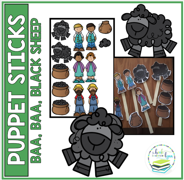 BAA, BAA, BLACK SHEEP TEACHER PUPPET STICKS ~ Book Units by Lynn