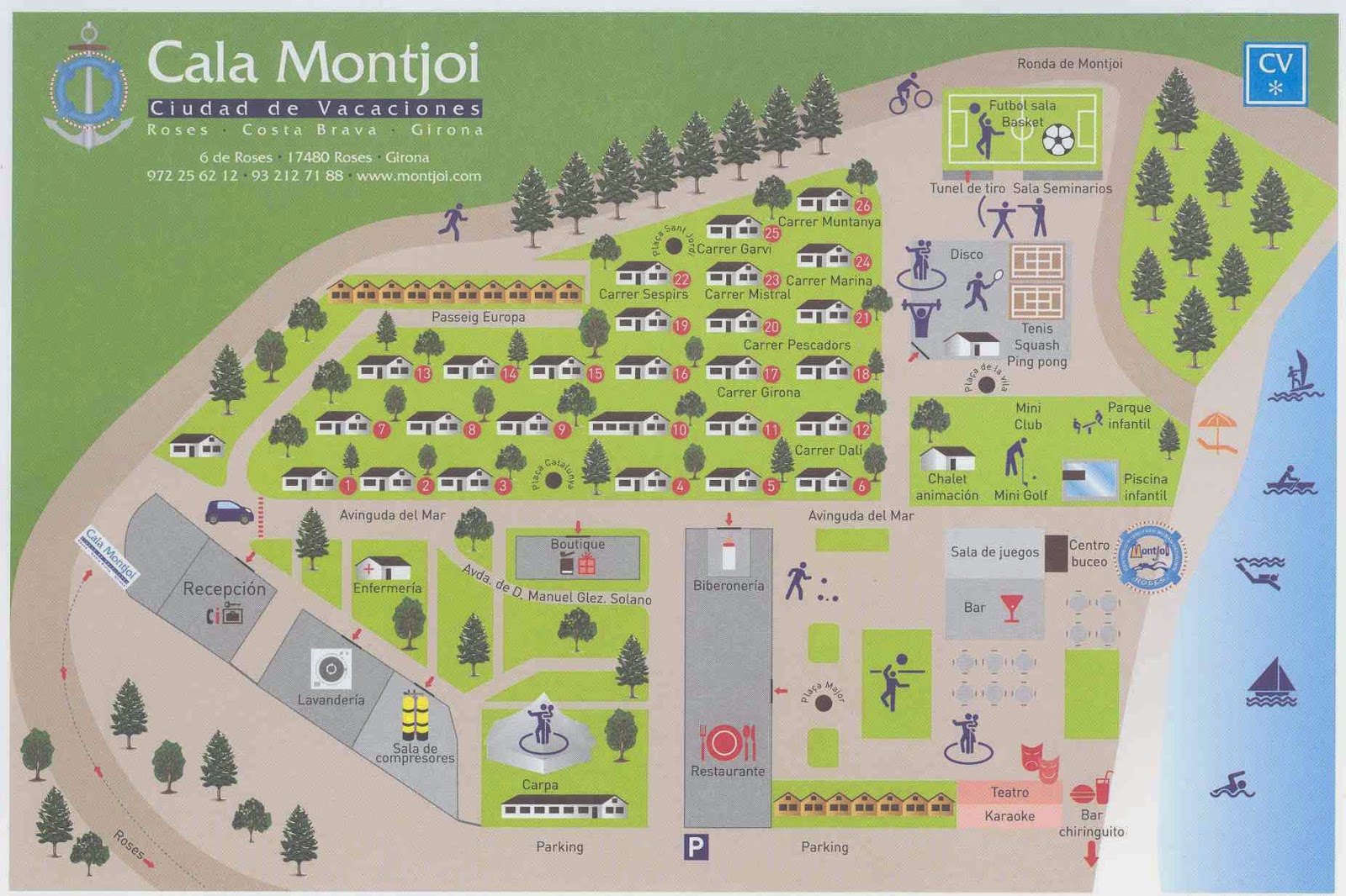 Cala Montjoi: INSTALACIONES