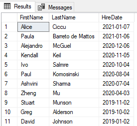 SQL Query - How to find employees hired in last 'n' months | Datediff