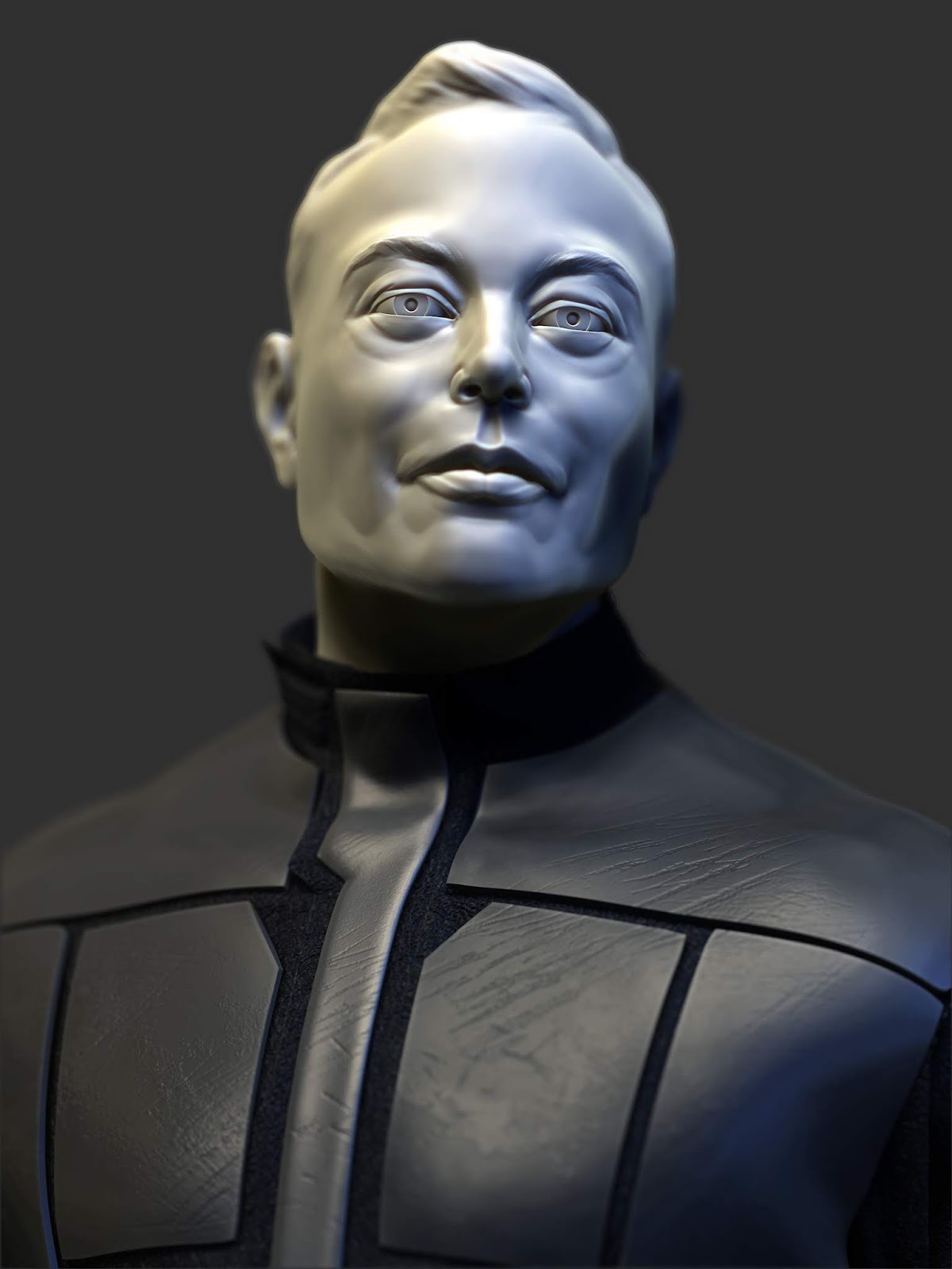 Darya Girina Zbrush Endless Way: Elon Musk in the style of Cybertruck Tesla