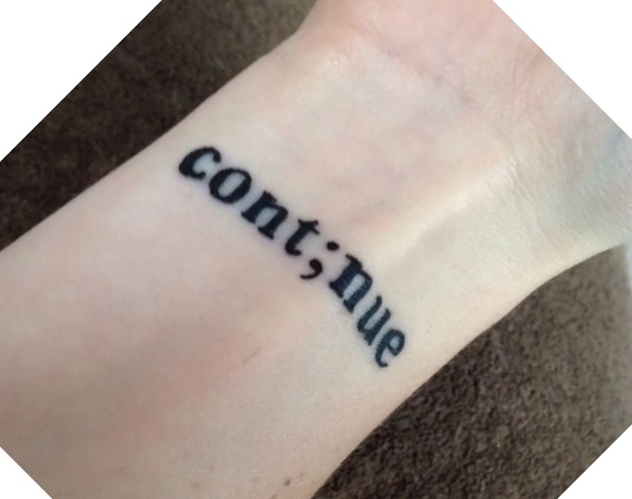 Yellow commas, pink, red, blue...