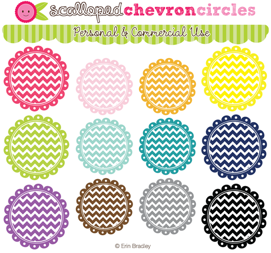 Erin Bradley Designs: New! Chevron Circles, New Bunting & Matching Digi ...