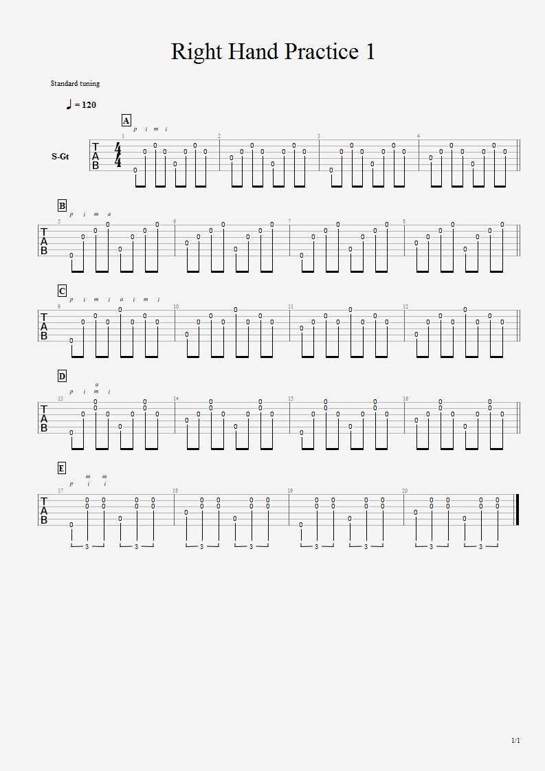 Guitart: Right Hand Practice 1