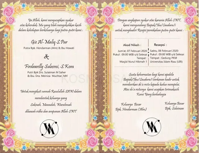 Contoh Surat Undangan Setengah Resmi Berbagai Format - KOSNGOSAN