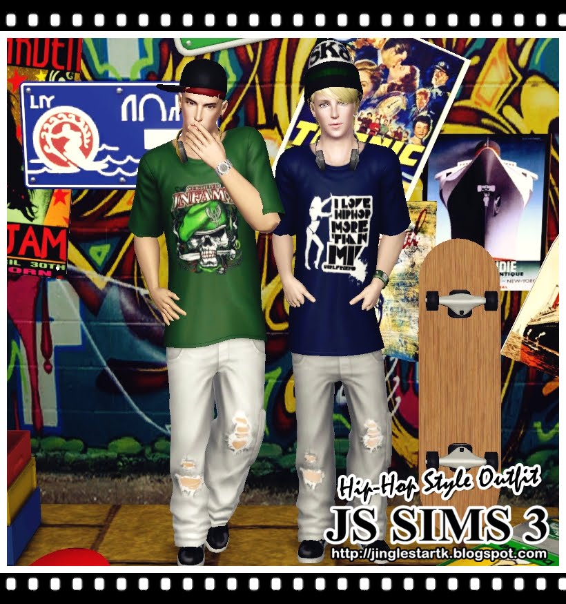 [JS SIMS 3] Hip-Hop Style Outfit | move to js-sims.blogspot.com