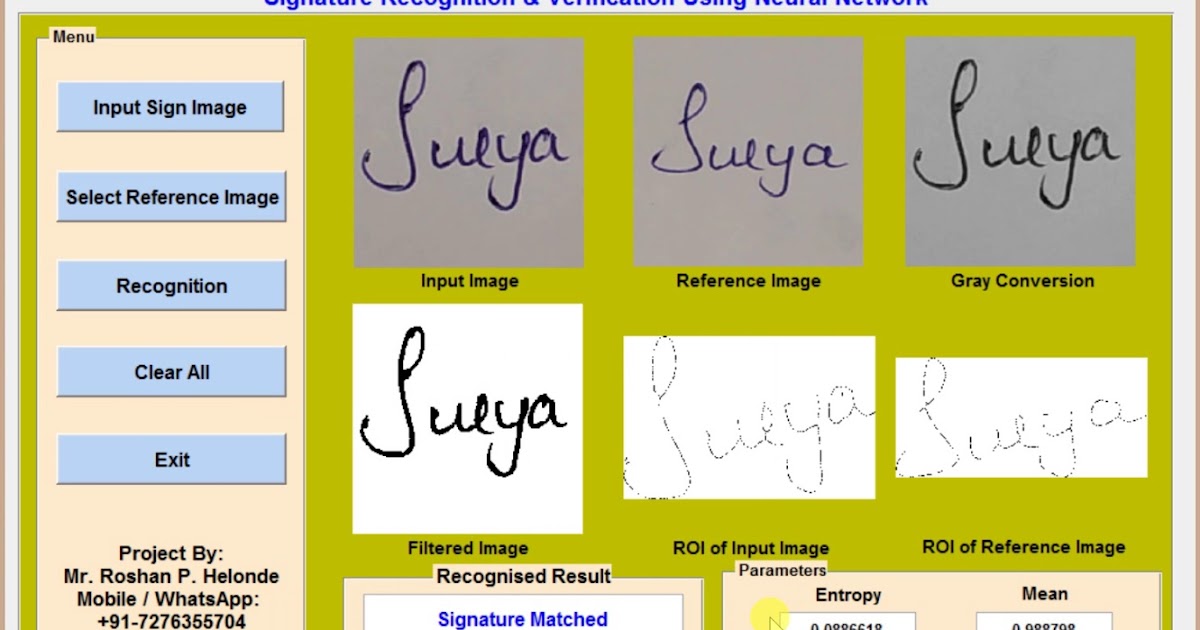 Signature Recognition And Verification Using Neural Network Matlab