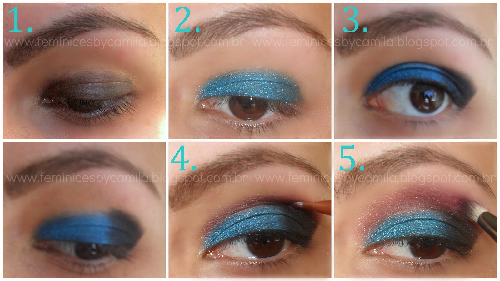 FEMINICES BY CAMILA: Make Azul e Roxo Shimmer