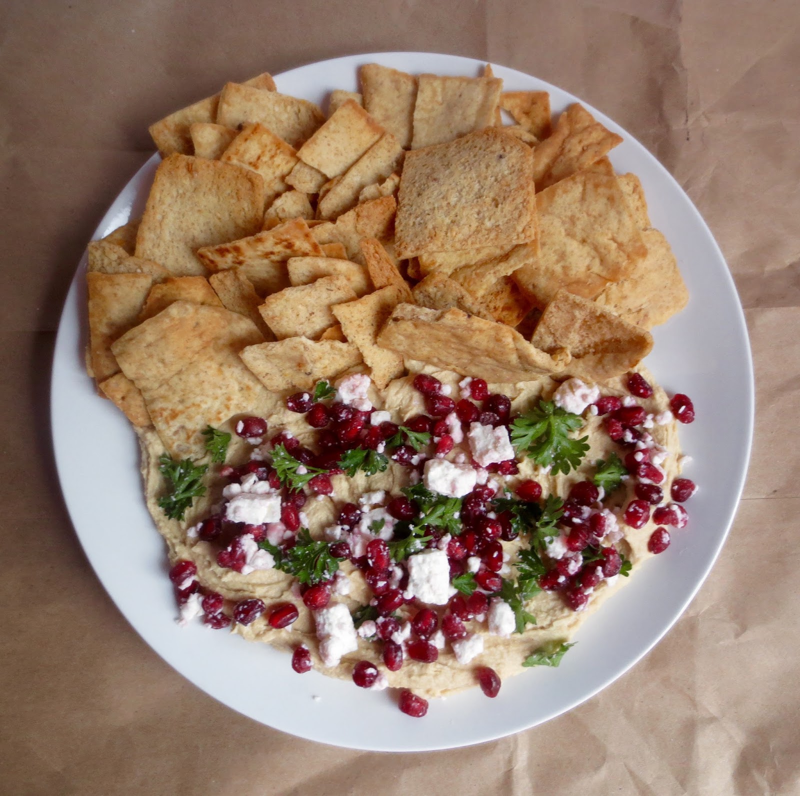 Simple Forest: Pomegranate + Feta Topped Hummus