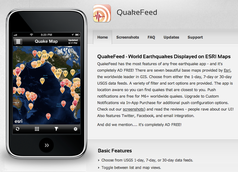 Quakefeed... useful app