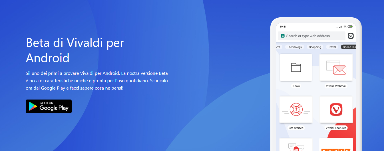 Vivaldi Browser disponibile per Android