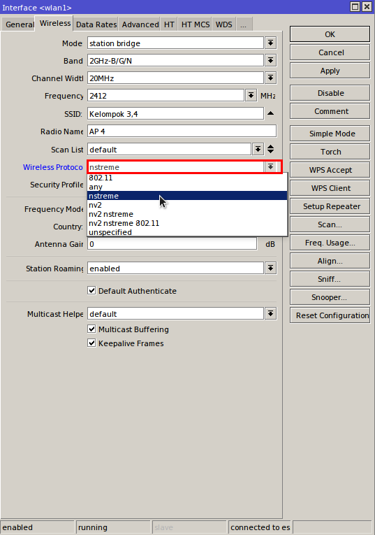 Konfigurasi Wireless Protocol Pada Mikrotik ~ Siswa TKJ