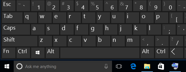 New look of the keyboard in Windows 10