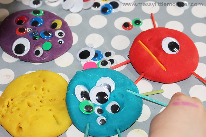 Playdough Monsters Counting Activity - Messy Little Monster