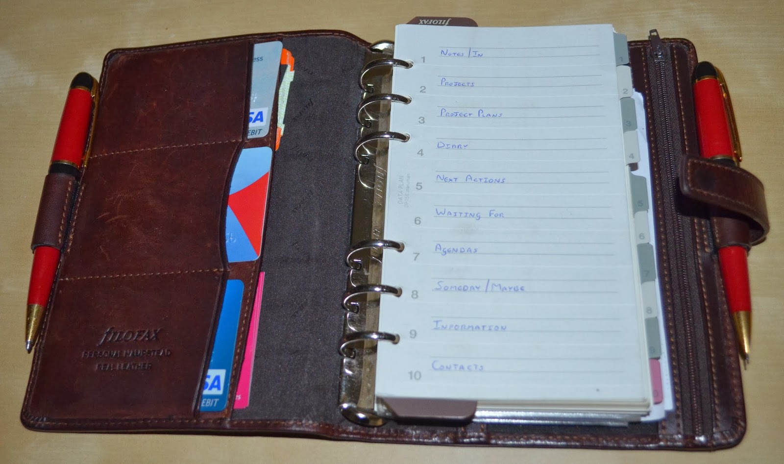 Philofaxy: Guest Post - My current (GTD based) Filofax setup - David Popely